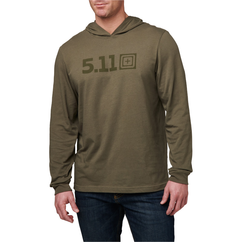 Tee-shirt capuche 5.11 Hooded LS Tee Ranger green - Terräng